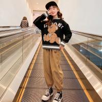 China Autumn Warm Knit Jacquard Little Girls Clothes Round Neck for sale