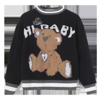 China Autumn Warm Knit Jacquard Little Girls Clothes Round Neck for sale