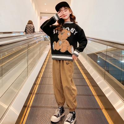 China Cartoon Bear Pattern Childrens Winter Clothes Jacquard Knitted Sweater for sale