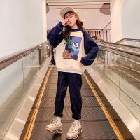 China Raglan Sleeves Childrens Spring Clothes Girls Casual Round Neck Pullover for sale