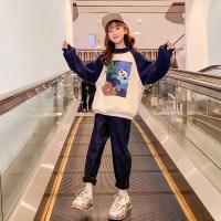 China Cartoon Pattern Childrens Winter Clothes Casual Girls Round Neck Pullover for sale