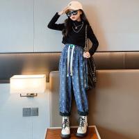 China Thick Denim Casual Childrens Winter Clothes Teen Girls Jeans Trousers Fluffy Soft for sale