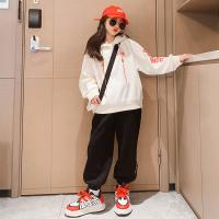 China Girls Thickened Sport Letter Hoodie Two Piece Set Leisure Windproof for sale