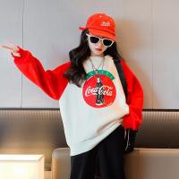 China Korean Edition Cartoon Childrens Plain Sweatshirts Thick Casual Printed Red Top for sale