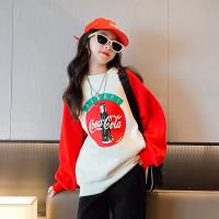 China Korean Edition Cartoon Childrens Plain Sweatshirts Thick Casual Printed Red Top for sale