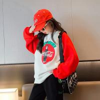 China Korean Edition Cartoon Childrens Plain Sweatshirts Thick Casual Printed Red Top for sale
