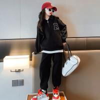 China Autumn Winter Teen Girls Half Zipper Pullover Two Piece Suit For Children Aged 4-16 for sale