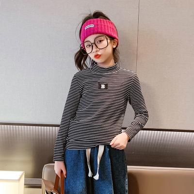 China Embroidered Turtleneck Long Sleeve Undershirts Striped Thermal for sale