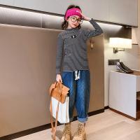 China Embroidered Striped Thermal Long Sleeve Turtleneck T Shirt Skin Friendly for sale