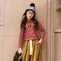 China Embroidered Striped Thermal Long Sleeve Turtleneck T Shirt Skin Friendly for sale
