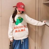 China Crocodile Pattern Fashion Childrens Clothes Knitted Crewneck Sweater And Trouser Set for sale