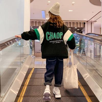 China Girls Cotton Warm Embroidered Lamb Wool Padded Coat Windproof for sale