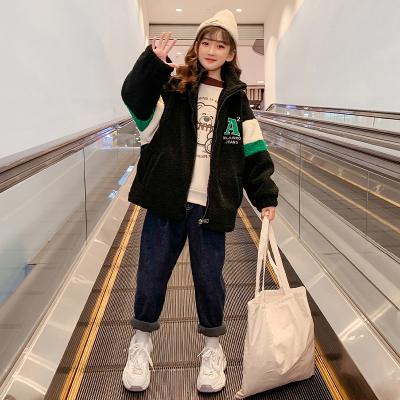 China Embroidered Lambswool Girls Outerwear Jacket With Cotton Padded for sale