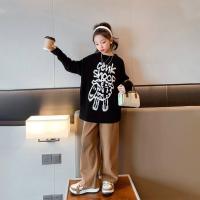 China Girls Trend Childrens Spring Clothes Letters Round Neck Knitted Jumper for sale