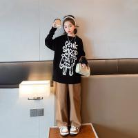 China Girls Trend Childrens Spring Clothes Letters Round Neck Knitted Jumper for sale