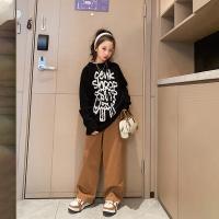China Girls Trend Childrens Spring Clothes Letters Round Neck Knitted Jumper for sale