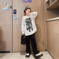 China Girls Trend Childrens Spring Clothes Letters Round Neck Knitted Jumper for sale