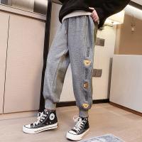 China Thickened Fashion Childrens Clothes Grey Black Windproof Girls Joggers Pants for sale