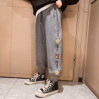 China Thickened Fashion Childrens Clothes Grey Black Windproof Girls Joggers Pants for sale