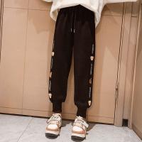 China Thickened Fashion Childrens Clothes Grey Black Windproof Girls Joggers Pants for sale
