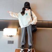 China Beige Children Clothing Set Size 120-170 Hoodie Sweatpants Set for sale