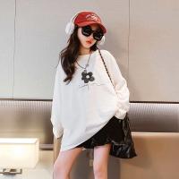 China Warm Top Fashion Childrens Clothes Round Neck Solid Color T Shirt Anti Static for sale