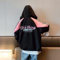 China Spring Autumn Fashion Childrens Clothes Monogrammed Print Top Aged 4-16 Black Girls Coat for sale