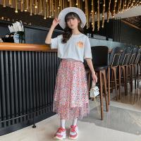 China Short Sleeve Little Girls Clothes Big Children Summer Gauze Skirts And Tops for sale