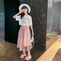 China Short Sleeve Little Girls Clothes Big Children Summer Gauze Skirts And Tops for sale