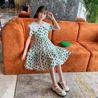 China Big Lapel Childrens Dress Clothes Polka Dot One Piece Dress for sale