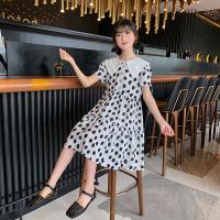 China Big Lapel Childrens Dress Clothes Polka Dot One Piece Dress for sale