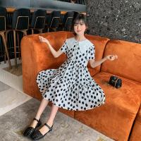 China Big Lapel Childrens Dress Clothes Polka Dot One Piece Dress for sale