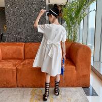 China Pure Cotton Girl Summer Dress Korean Version Round Collar Big Children Princess Dress for sale