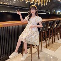 China Girls Summer Floral Childrens Dress Clothes Pink Chiffon Korean Version for sale