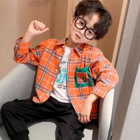 China Spring Autumn Teen Boys Clothes Pastoral Style Big Boys Plaid Shirt for sale