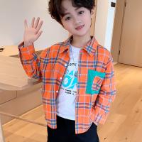 China Spring Autumn Teen Boys Clothes Pastoral Style Big Boys Plaid Shirt for sale