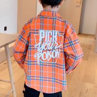 China Spring Autumn Teen Boys Clothes Pastoral Style Big Boys Plaid Shirt for sale