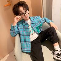 China Spring Autumn Teen Boys Clothes Pastoral Style Big Boys Plaid Shirt for sale