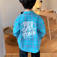 China Spring Autumn Teen Boys Clothes Pastoral Style Big Boys Plaid Shirt for sale