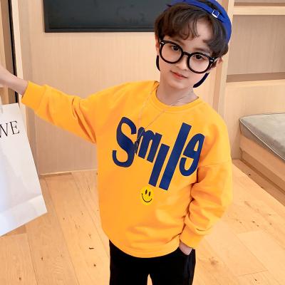 China Smile Print Terry Cotton Crewneck Sweatshirt For Boys Aged 4-13 for sale