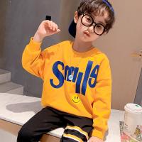 China Smile Print Terry Cotton Crewneck Sweatshirt For Boys Aged 4-13 for sale