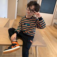 China Long Sleeved Teen Boys Clothes Breathable Pure Cotton Boys Striped Top for sale