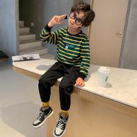 China Long Sleeved Teen Boys Clothes Breathable Pure Cotton Boys Striped Top for sale