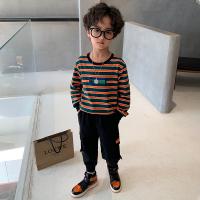 China Long Sleeved Teen Boys Clothes Breathable Pure Cotton Boys Striped Top for sale