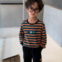 China Long Sleeved Teen Boys Clothes Breathable Pure Cotton Boys Striped Top for sale