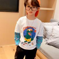 China Breathable 100% Cotton Teen Boys Clothes Boys Fake Two Piece T Shirt for sale