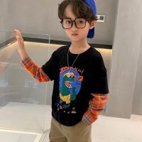 China Breathable 100% Cotton Teen Boys Clothes Boys Fake Two Piece T Shirt for sale