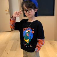 China Breathable 100% Cotton Teen Boys Clothes Boys Fake Two Piece T Shirt for sale