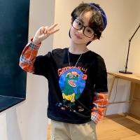 China Breathable 100% Cotton Teen Boys Clothes Boys Fake Two Piece T Shirt for sale