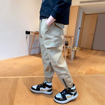 China Army Green Black Khaki Boys Twill Pants Size 110-160 High Elasticity for sale